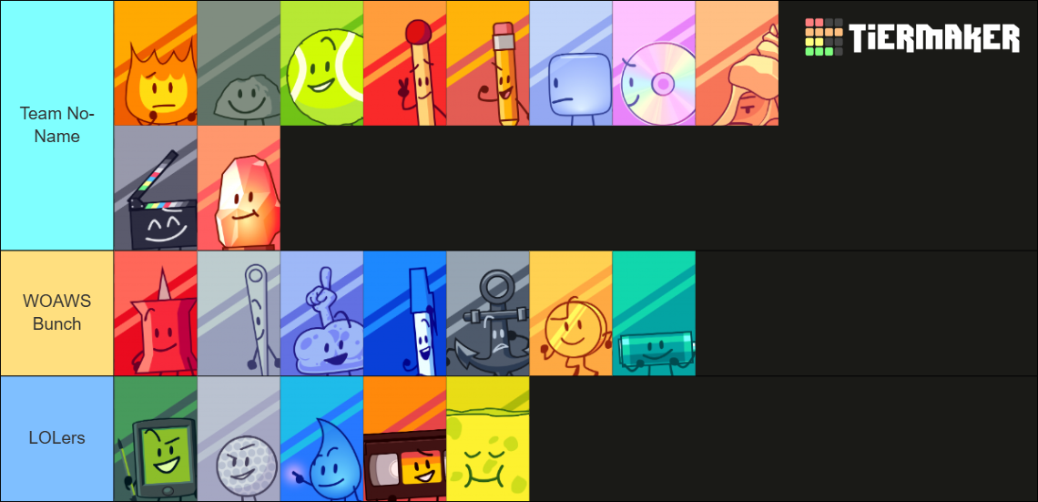 BFDI Ultimate! Tier List (Community Rankings) - TierMaker