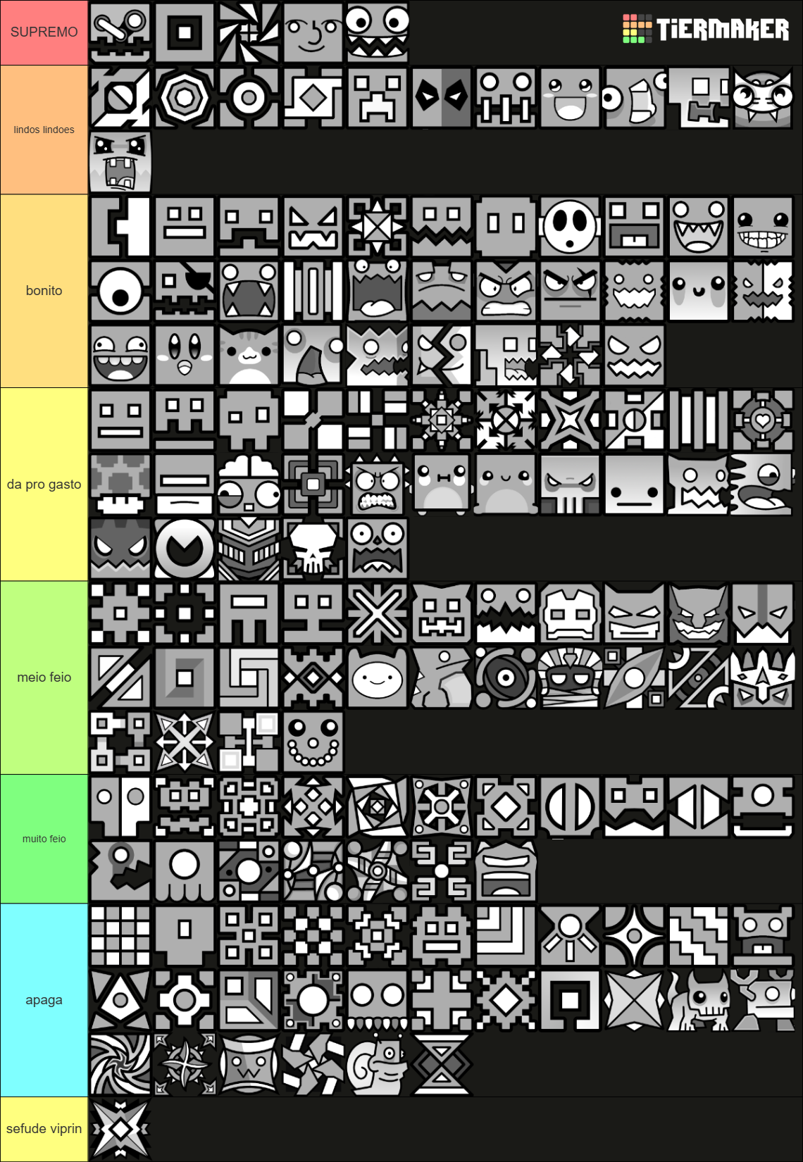 Geometry Dash Cubes Tier List (Community Rankings) - TierMaker