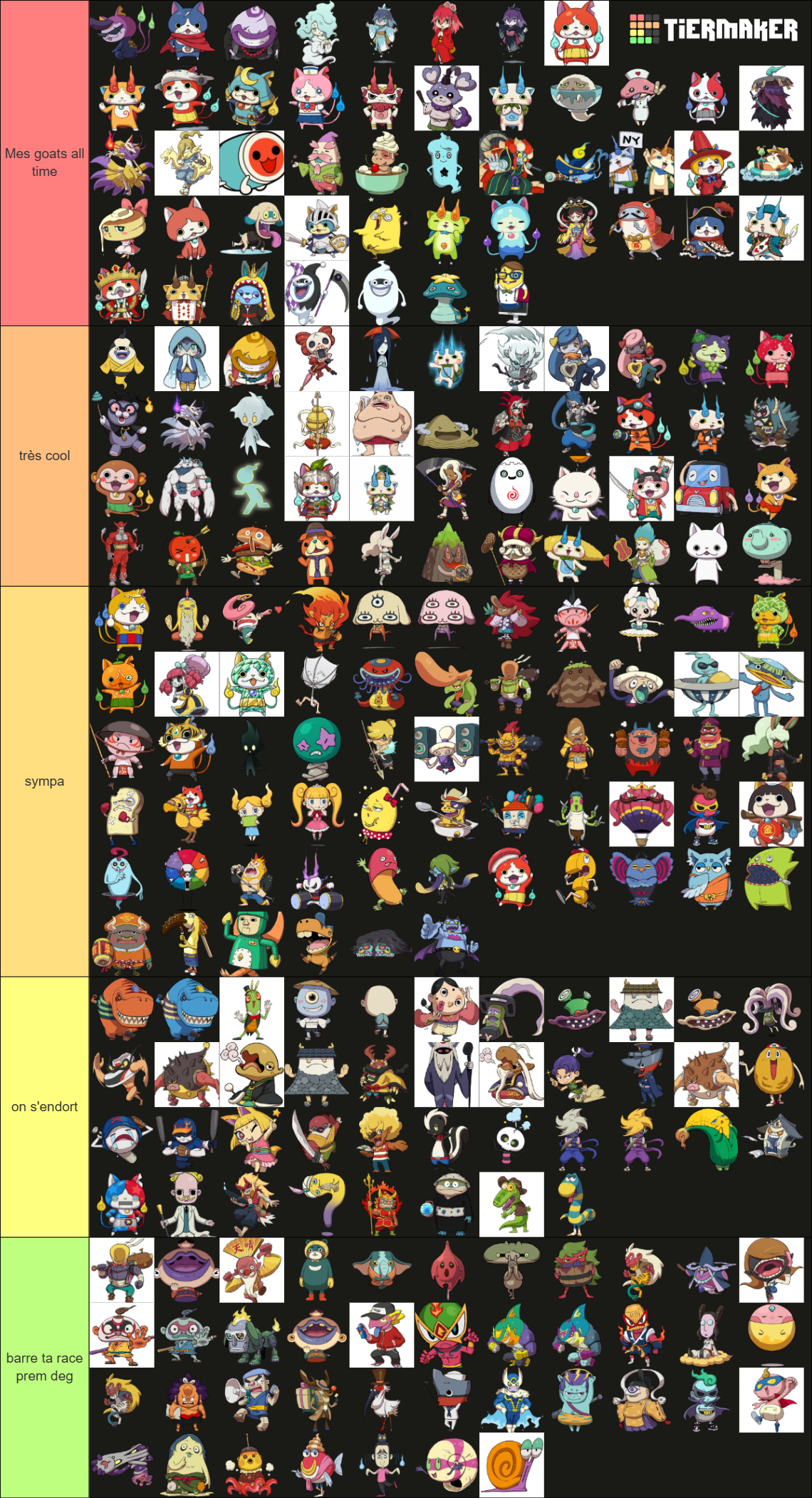 Every Yokai In Yokai Watch 3 Tier List (Community Rankings) - TierMaker