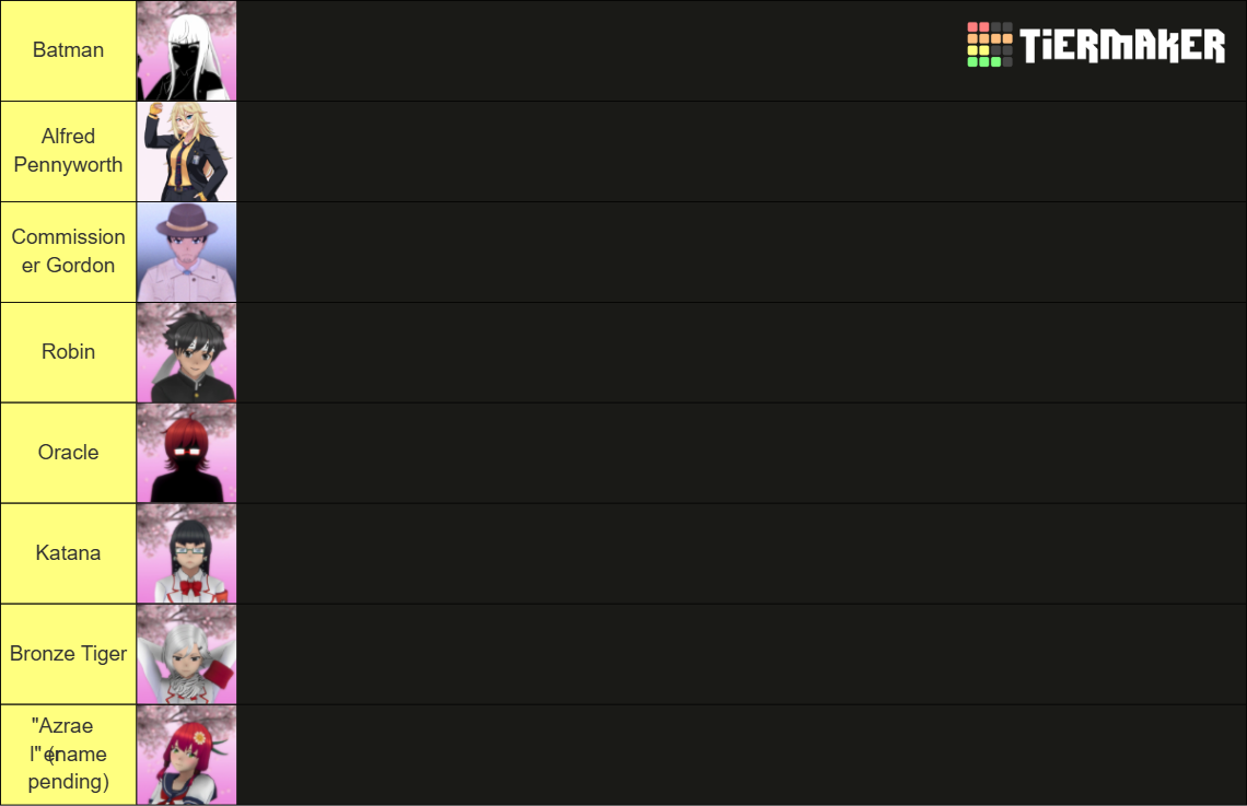 Yandere Simulator Characters Tier List (Community Rankings) - TierMaker