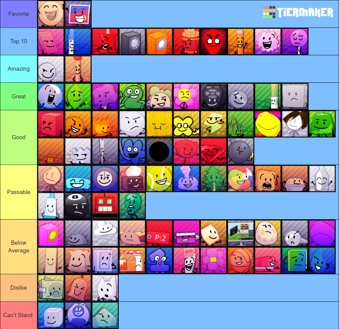 BFDI (1000+!!) characters and new icons) Tier List (Community Rankings ...