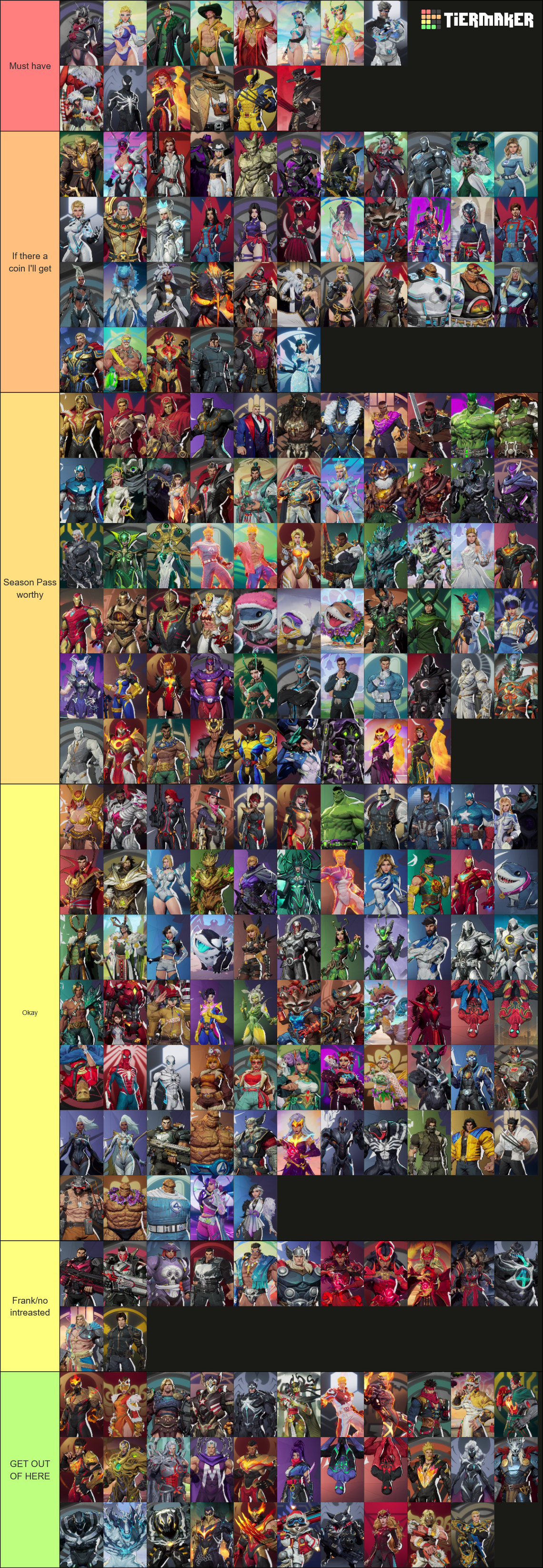 Marvel Rivals Skins Tier List (Community Rankings) - TierMaker