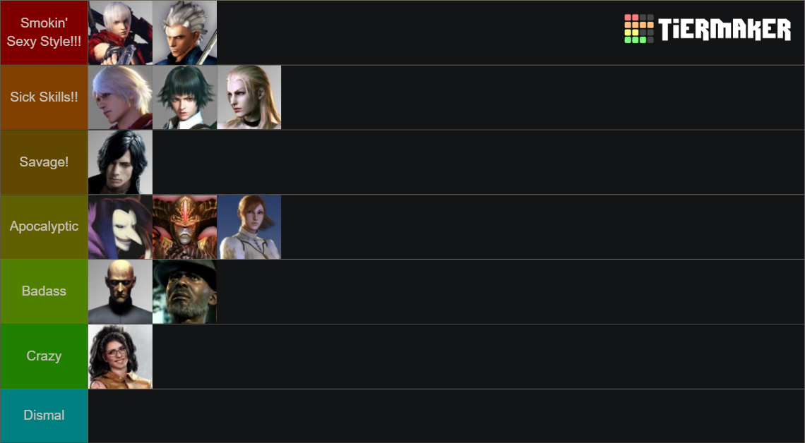 Devil May Cry All Characters Tier List (Community Rankings) - TierMaker