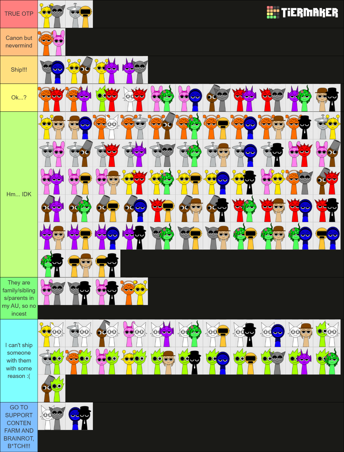 Sprunki Ship Tierlist Tier List (Community Rankings) - TierMaker