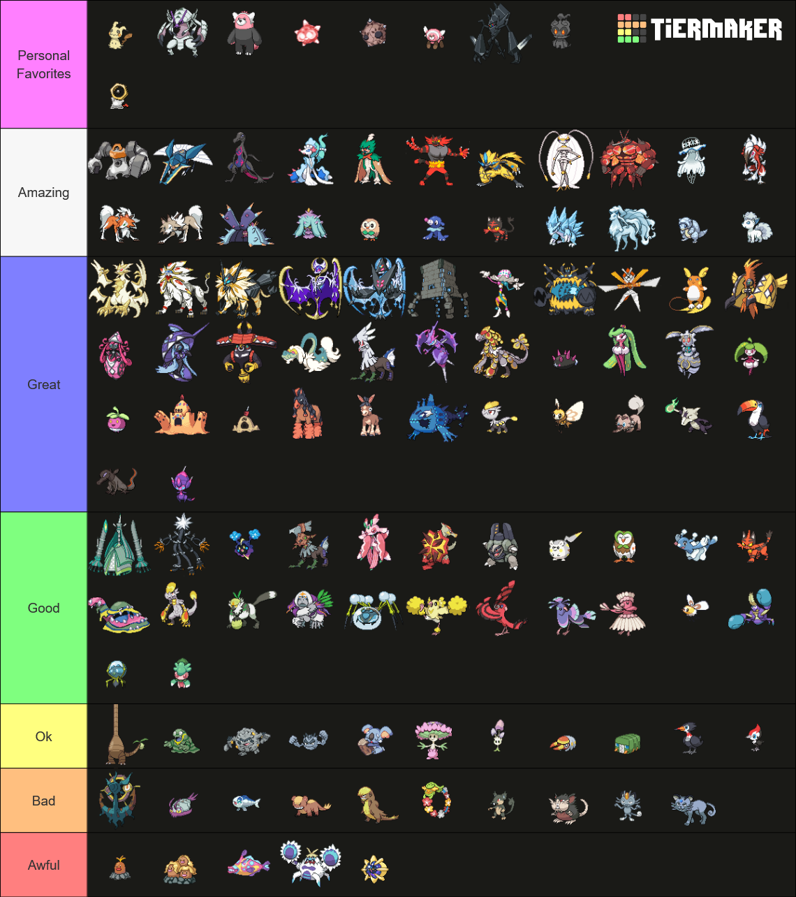 Pokémon Gen 7 Tier List (Community Rankings) - TierMaker