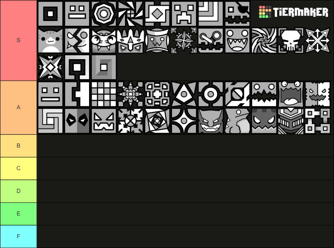 Geometry Dash Cubes Tier List (Community Rankings) - TierMaker