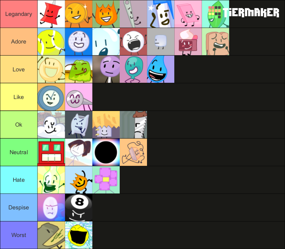 All 64 BFB Characters Tier List (Community Rankings) - TierMaker