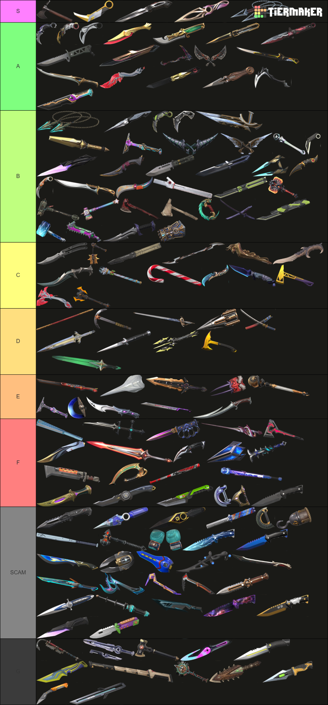 Valorant Melee / Knife Skins (October 2025) Tier List (Community ...