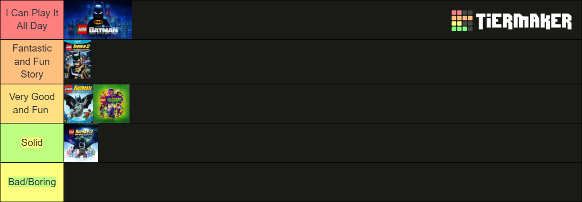 All Lego Games Story's Ranked Tier List (Community Rankings) - TierMaker