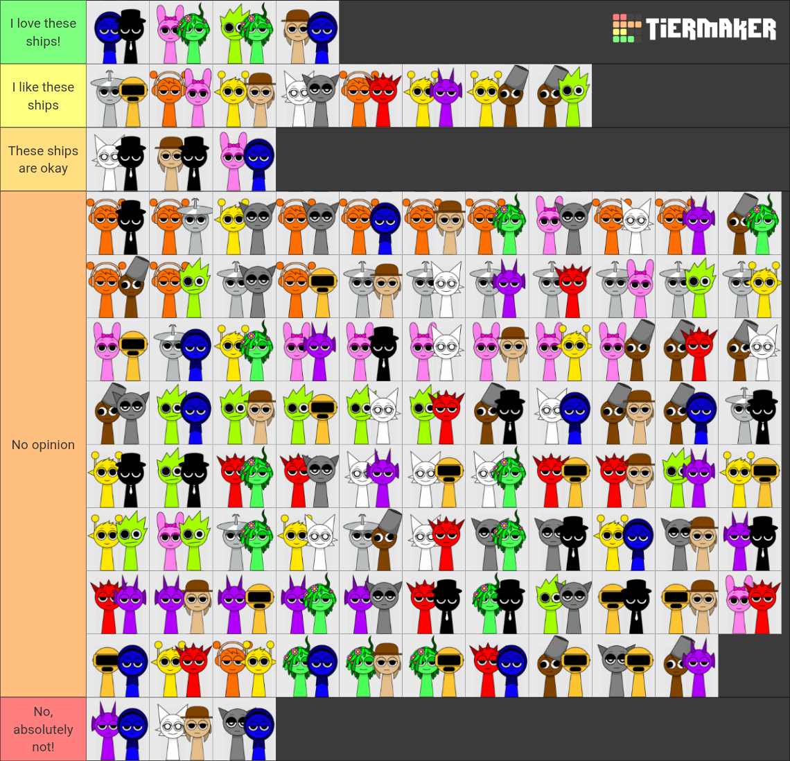 Sprunki Ship Tierlist Tier List (Community Rankings) - TierMaker