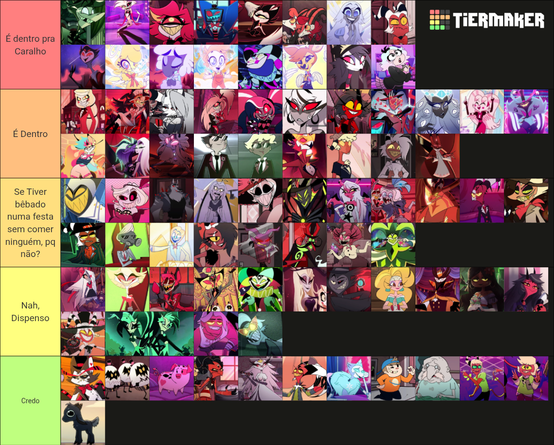 Hazbin Hotel + Helluva Boss Characters Tier List (Community Rankings) - TierMaker