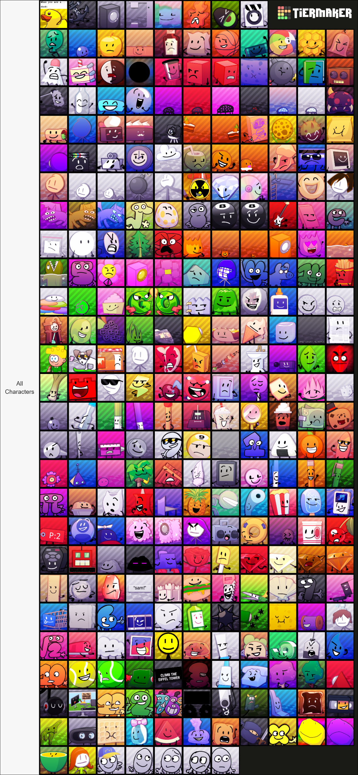 BFDI (1000+!!) characters and new icons) Tier List (Community Rankings ...