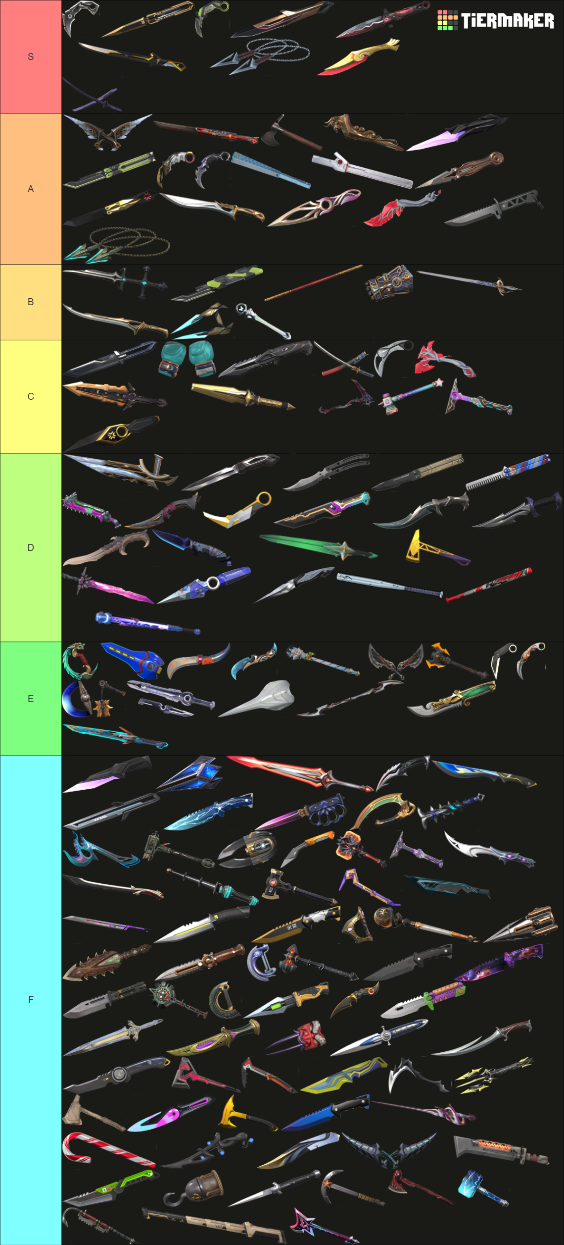 Valorant Melee / Knife Skins (October 2025) Tier List (Community ...