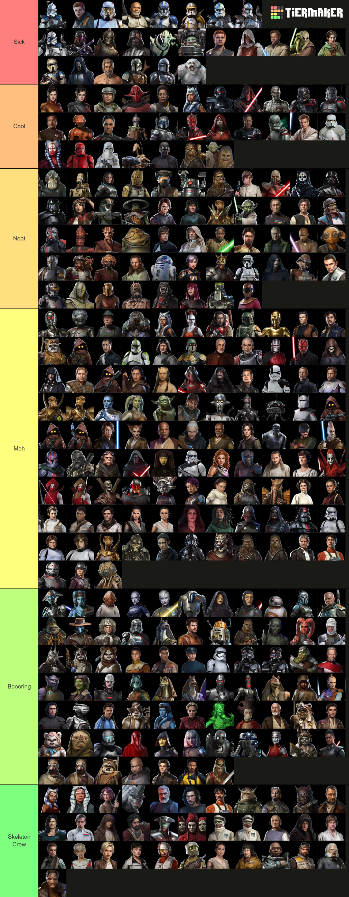 Star Wars: Galaxy of Heroes Ranking (2026) Tier List (Community ...