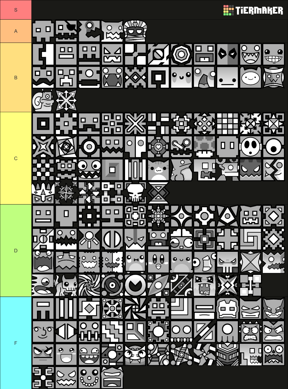 Geometry Dash Cubes Tier List (Community Rankings) - TierMaker