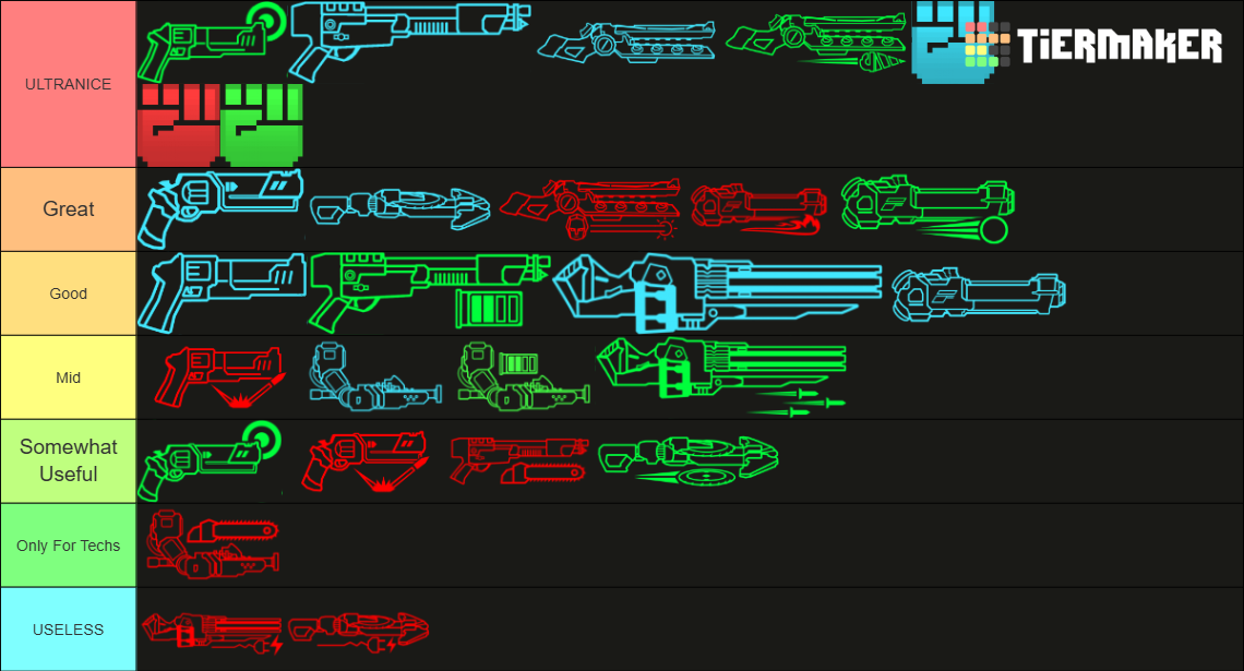 ULTRAKILL FULL WEAPONS TIER LIST Tier List (Community Rankings) - TierMaker