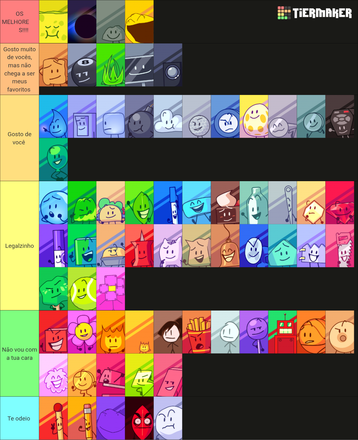 BFDI Ultimate! Tier List (Community Rankings) - TierMaker