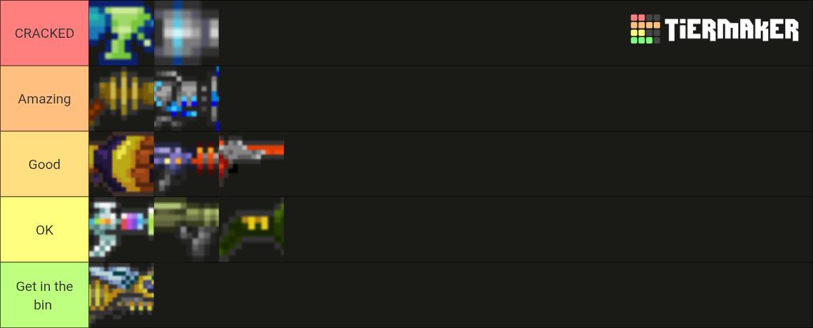Terraria - Magic Weapons Tier List (Community Rankings) - TierMaker