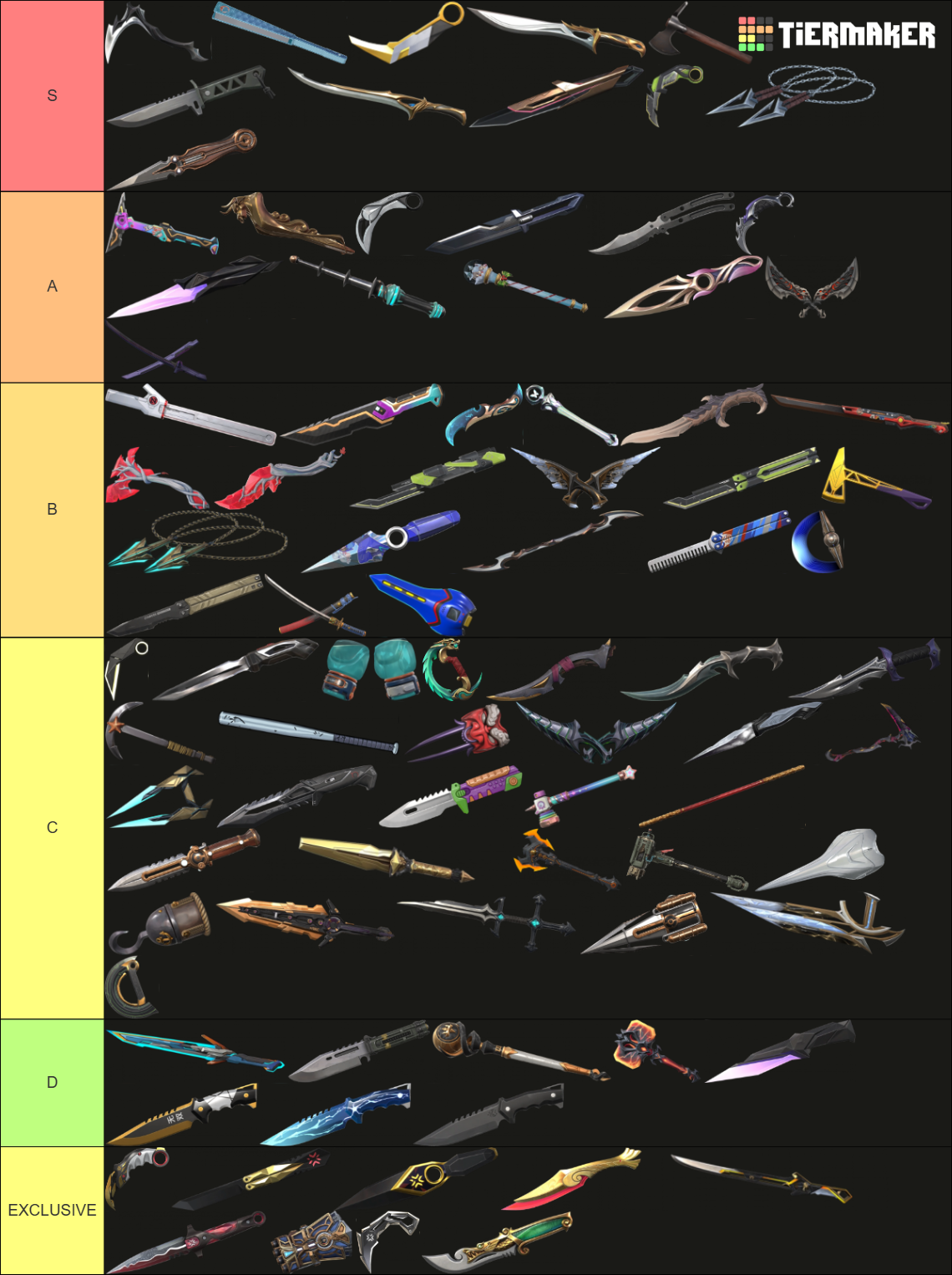 Valorant Melee / Knife Skins (September 2025) Tier List (Community ...