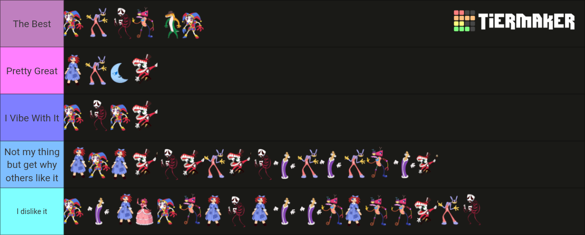 The Amazing Digital Circus Ships Tier List (Community Rankings) - TierMaker