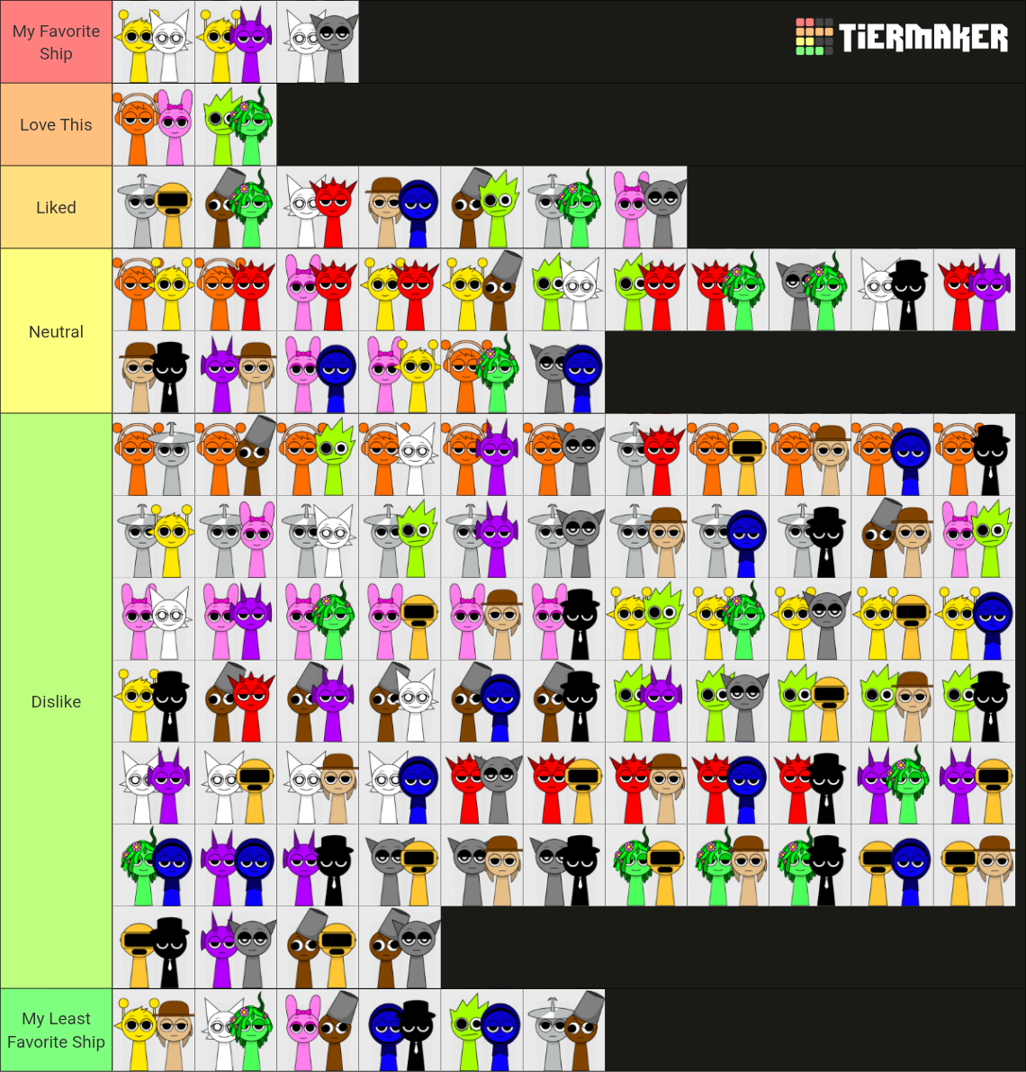 Sprunki Ship Tierlist Tier List (Community Rankings) - TierMaker