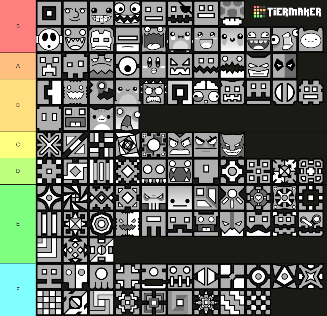 Geometry Dash Cubes Tier List (Community Rankings) - TierMaker
