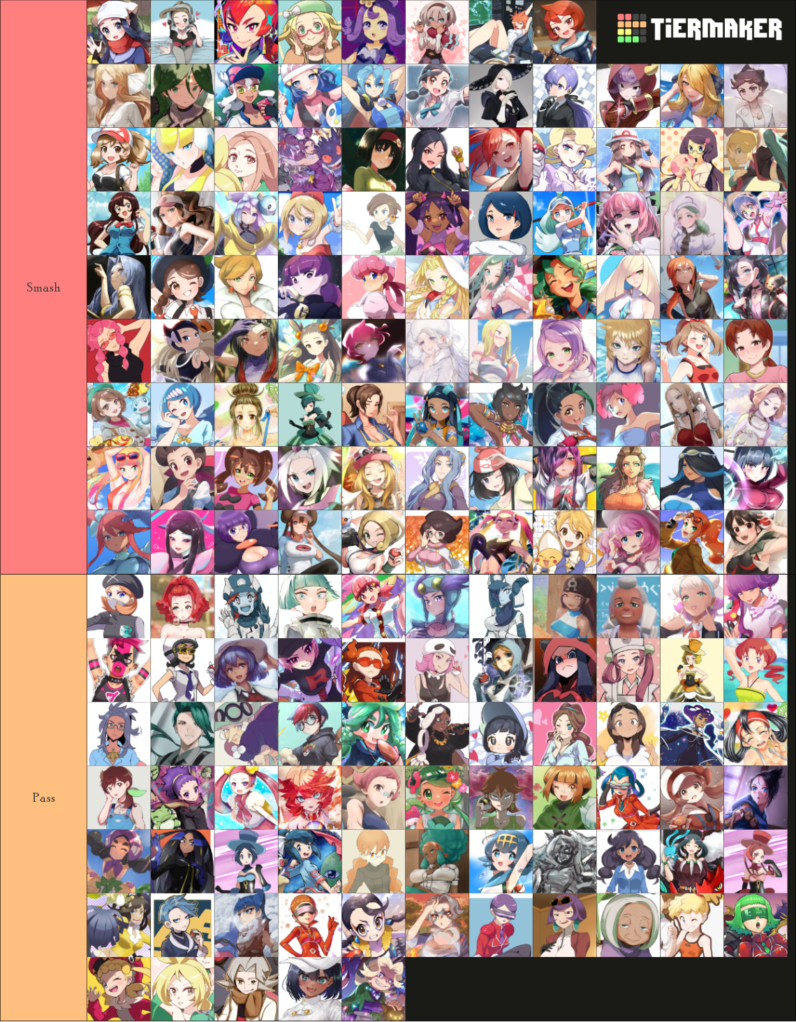 Smash or Pass (Pokemon Girl: 1-9 generation) Tier List (Community ...