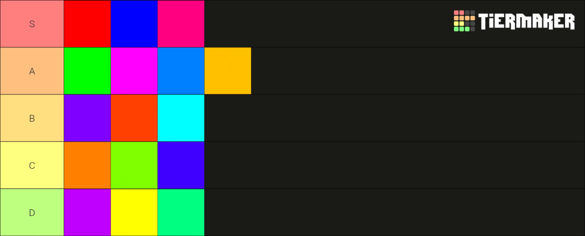 16 Colors of the Main RGB Hue . Tier List (Community Rankings) - TierMaker