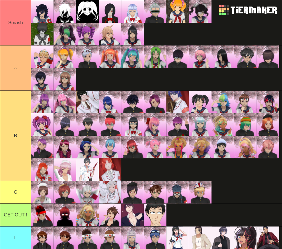 Yandere Simulator Characters Tier List (Community Rankings) - TierMaker
