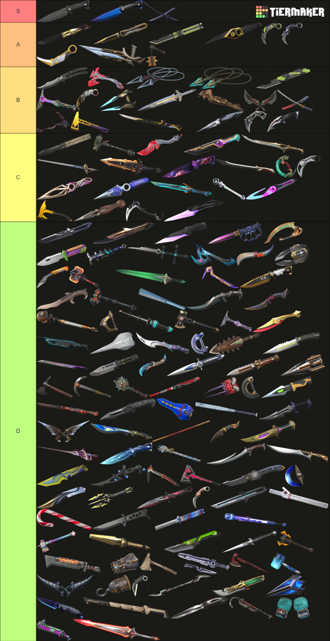 Valorant Melee / Knife Skins (October 2025) Tier List (Community ...