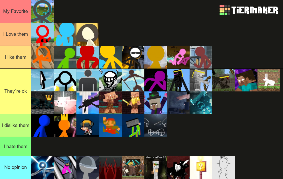 Every Major Alan Becker Character TIER LIST Tier List (Community ...