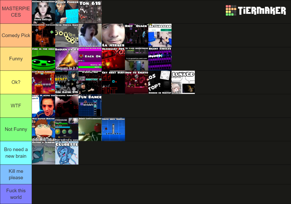 Geometry Dash Memes Tier List (Community Rankings) - TierMaker