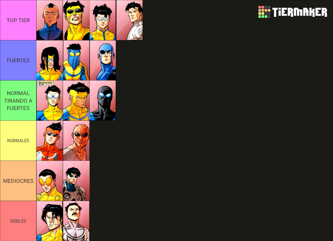 Invincible War Variants Tier List (Community Rankings) - TierMaker