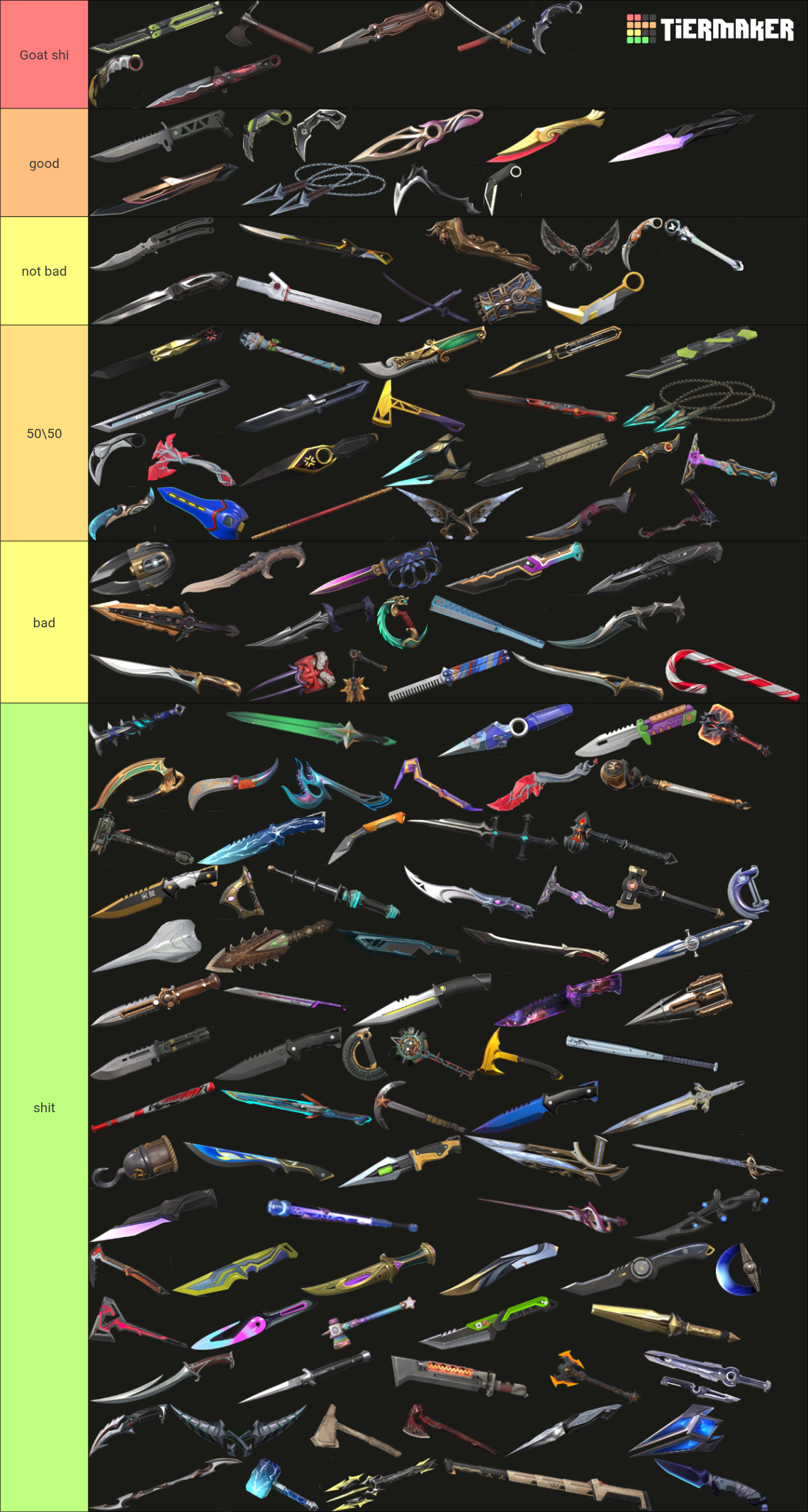 Valorant Melee / Knife Skins (September 2025) Tier List (Community ...