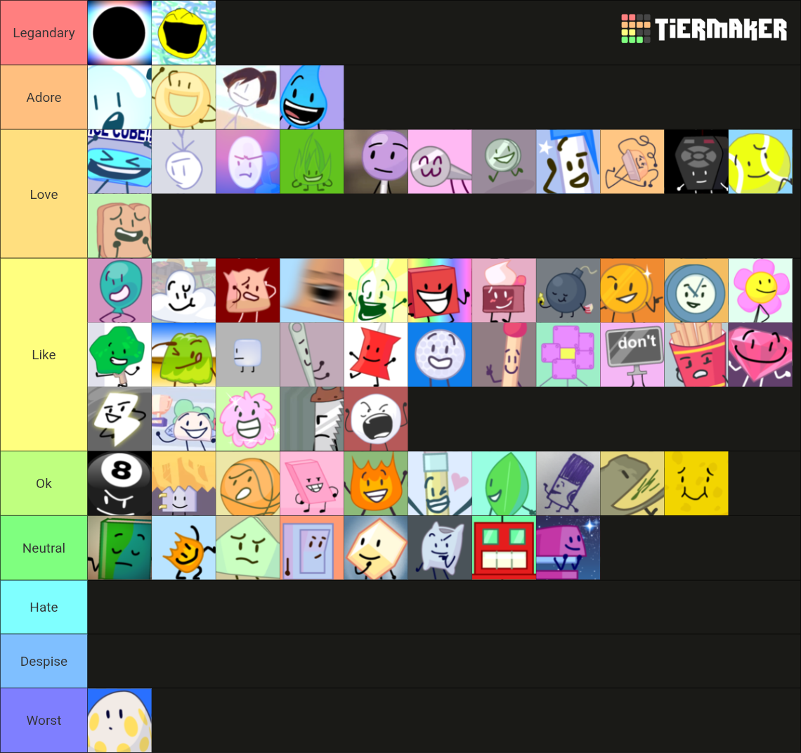 All 64 BFB Characters Tier List (Community Rankings) - TierMaker
