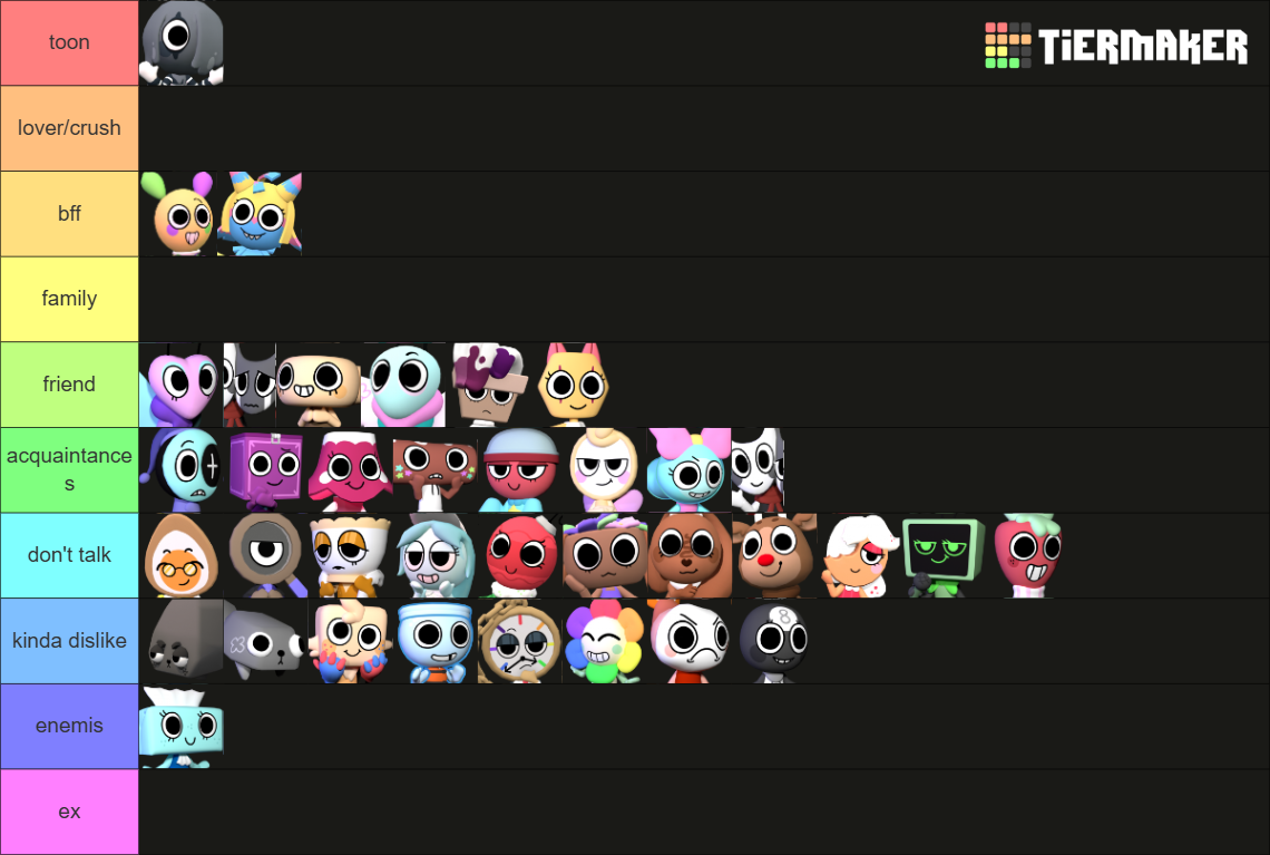dandy's world relationship chart Tier List (Community Rankings) - TierMaker