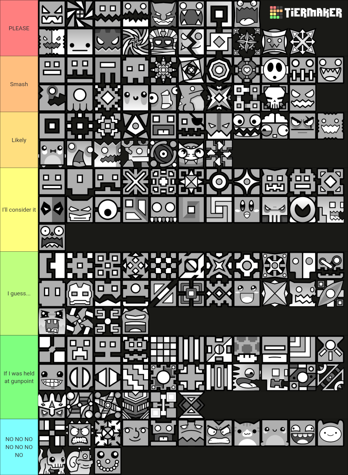 Geometry Dash All Icons Tier List (Community Rankings) - TierMaker