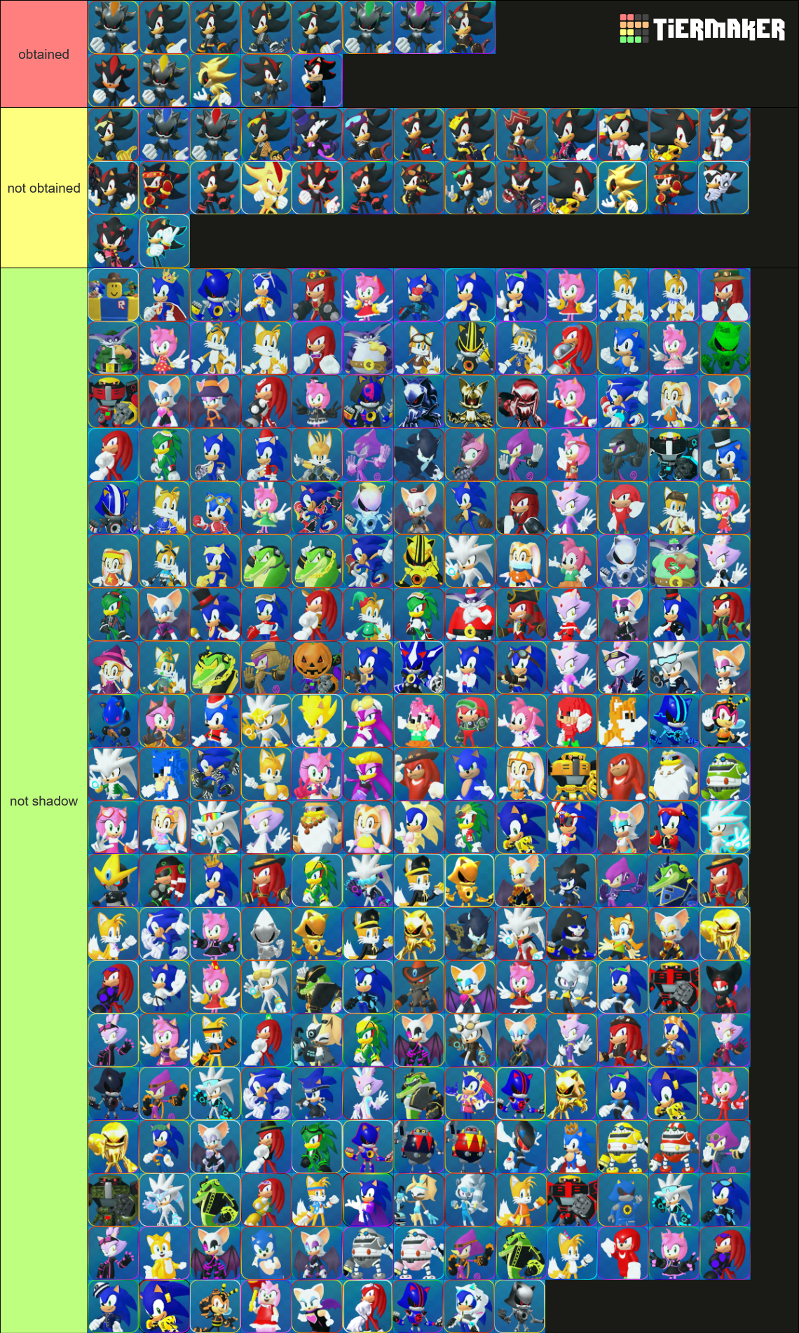 [Abandoned Oct 2025] Sonic Speed Sim Skins Release Order Tier List ...