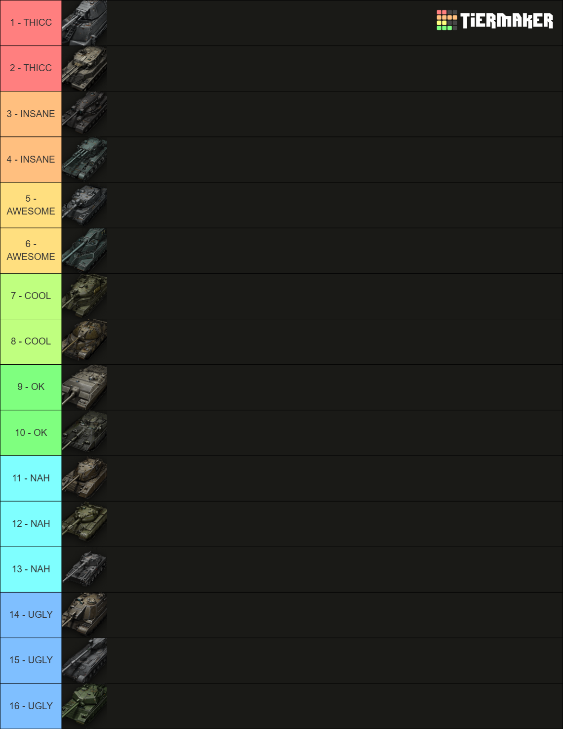 Best Tier XI Tank Designs Tier List (Community Rankings) - TierMaker