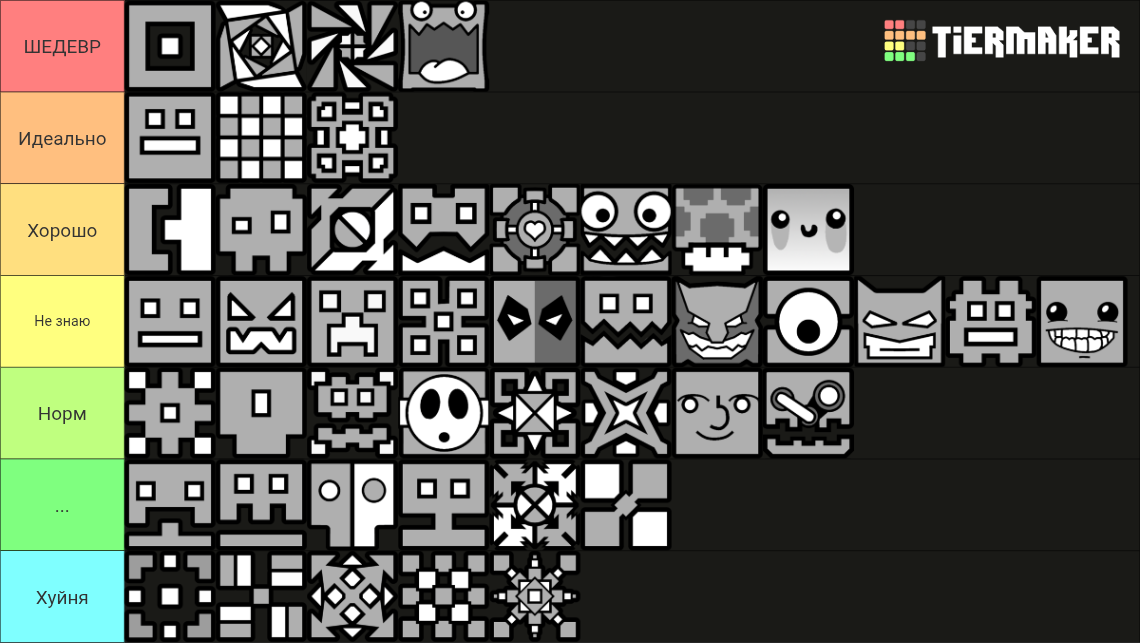 Geometry Dash All Icons Tier List (Community Rankings) - TierMaker