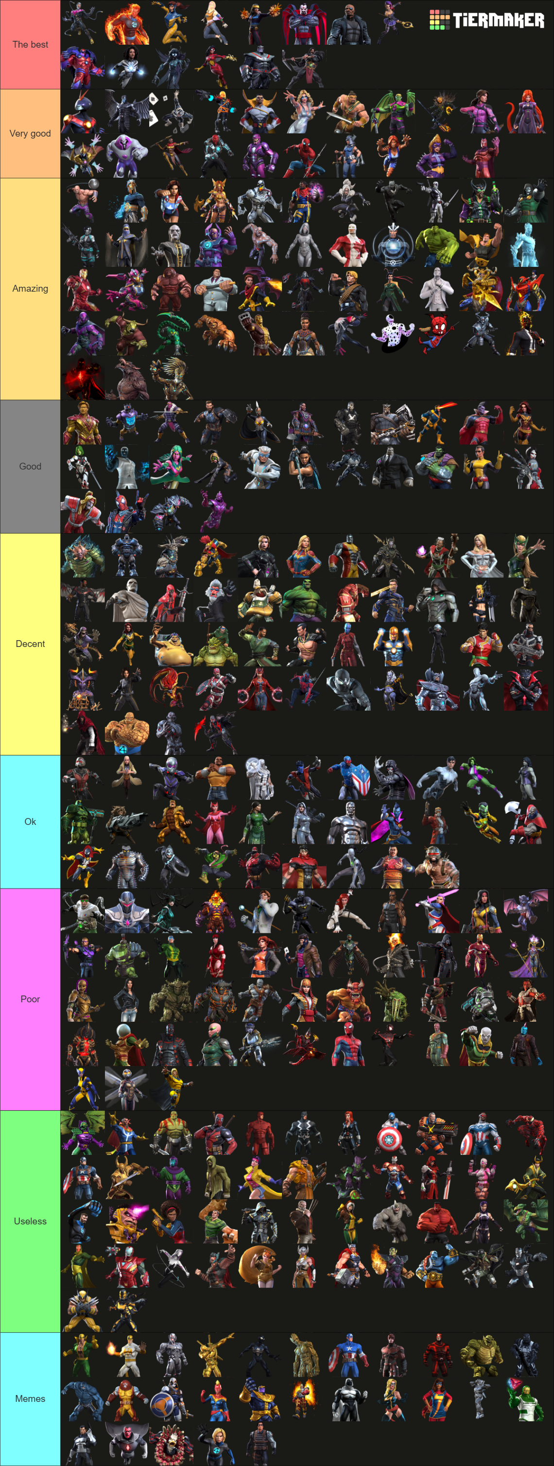 MCOC - Champions (October 2025) Tier List (Community Rankings) - TierMaker