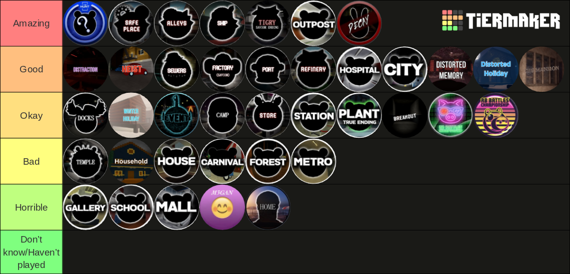 Piggy Chapters (Book 1, Book 2, & Extra Maps) Tier List (Community ...