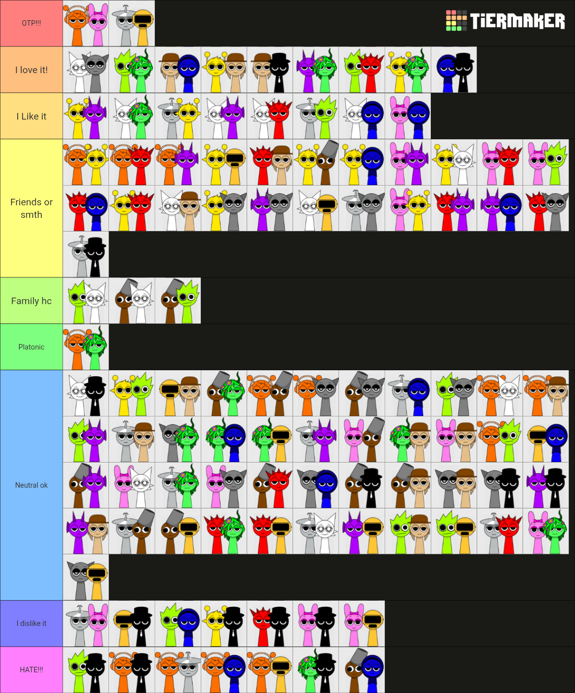 Sprunki Ship Tierlist Tier List (Community Rankings) - TierMaker