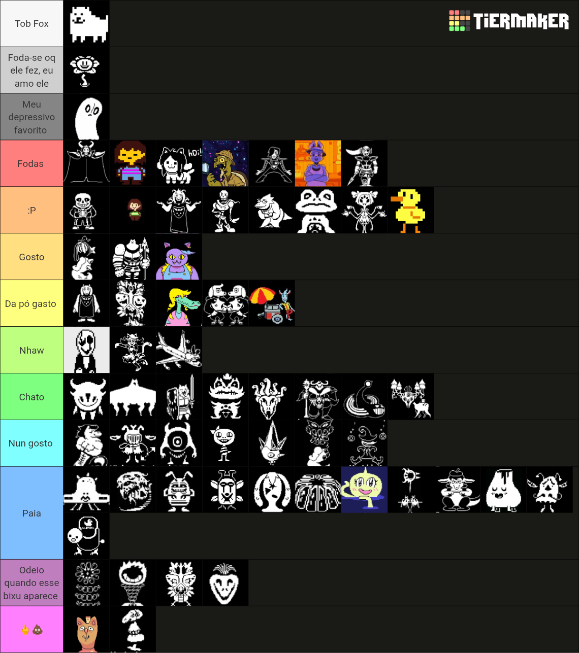 The Undertale Characters Tier List (Community Rankings) - TierMaker