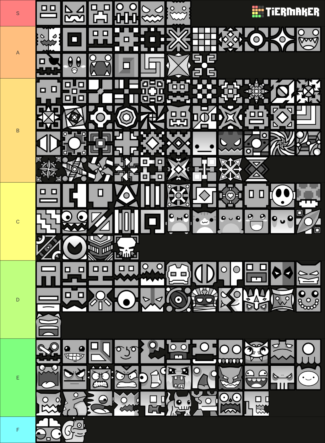 Geometry Dash Cubes Tier List (Community Rankings) - TierMaker