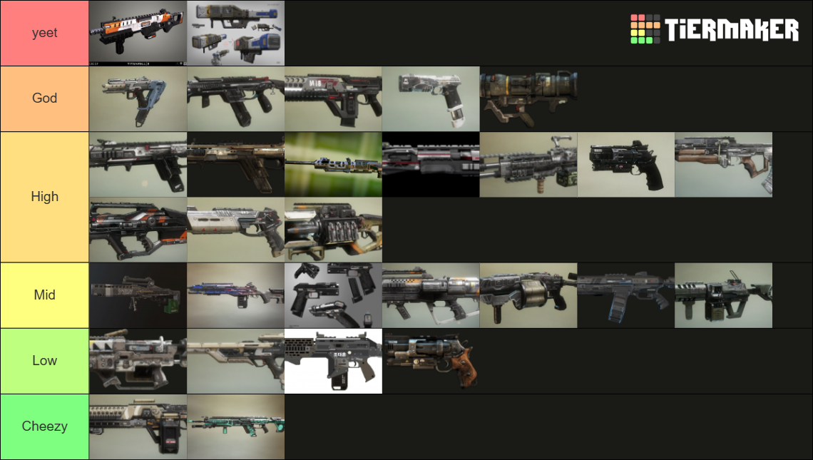 TitanFall 2 All weapon Tiers Tier List (Community Rankings) - TierMaker
