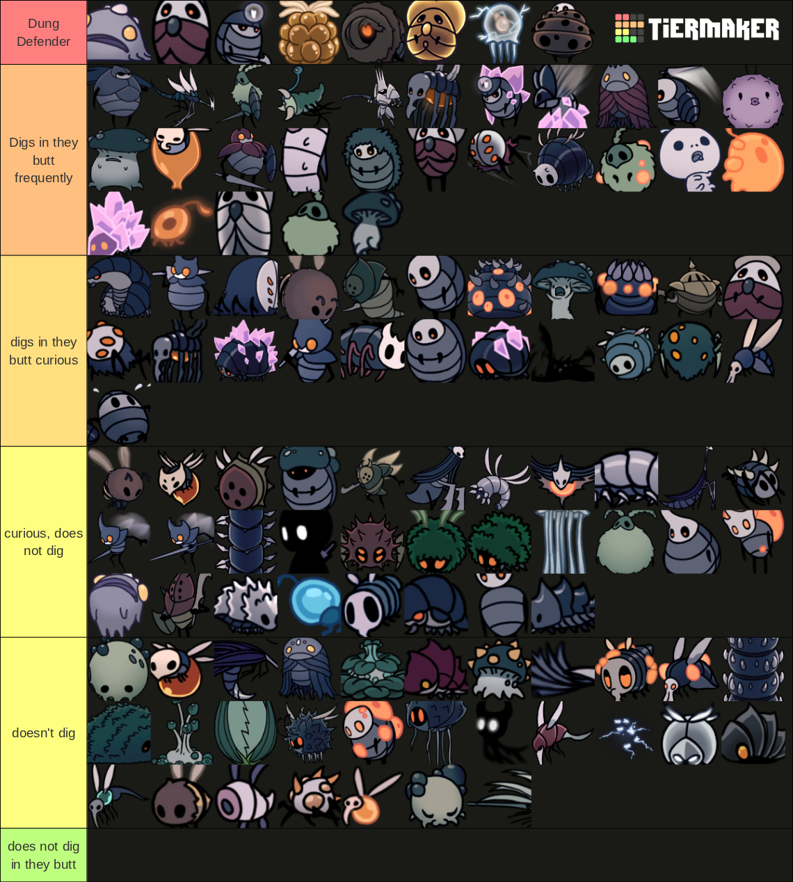 All Hollow Knight Enemies (excluding bosses) Tier List (Community ...