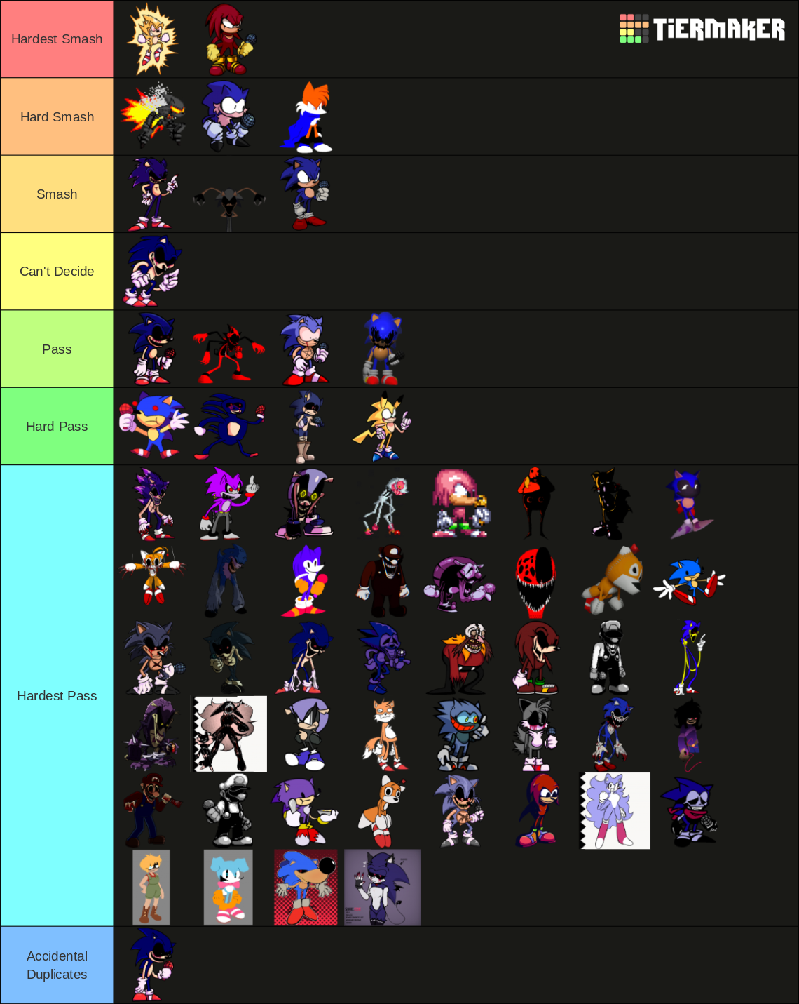 Fnf EXE Smash or Pass Tierlist Tier List (Community Rankings) - TierMaker