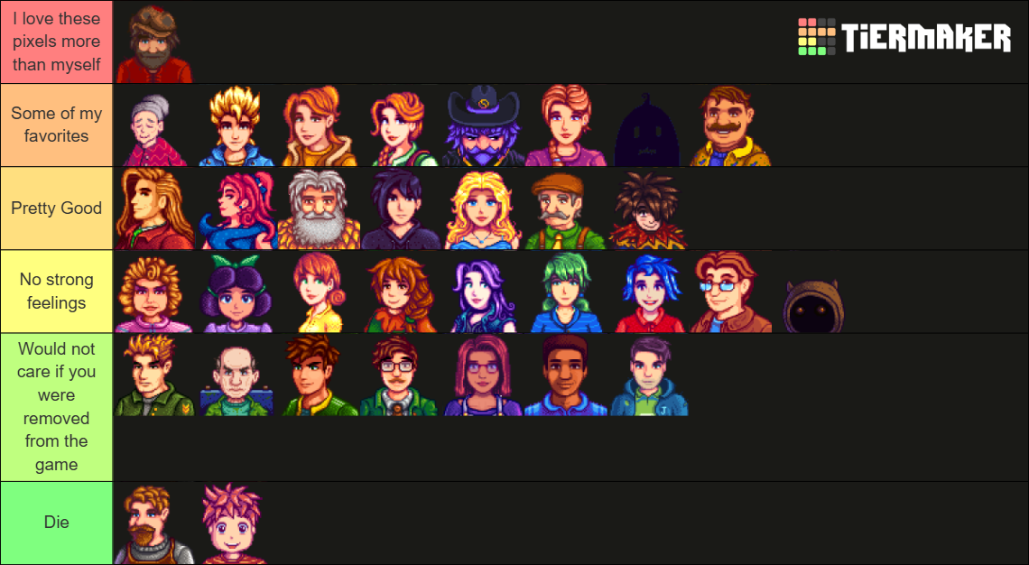 Stardew Valley Characters Tier List (Community Rankings) - TierMaker