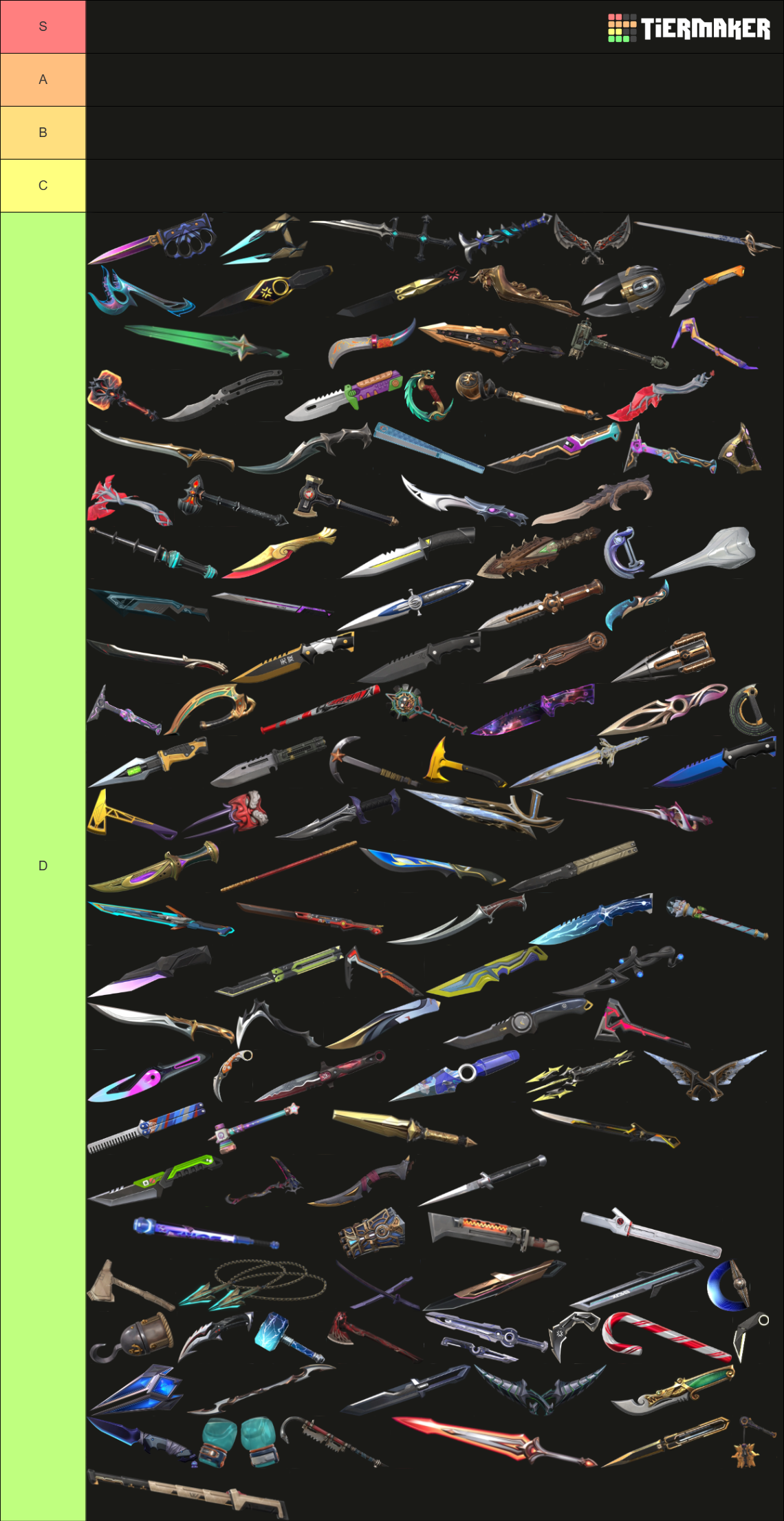 Valorant Melee / Knife Skins (October 2025) Tier List (Community ...